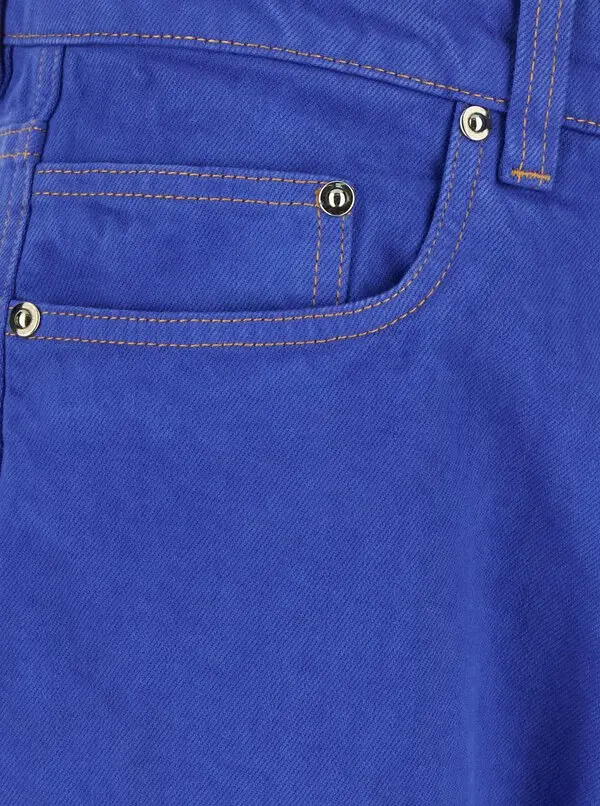 Versace Blue Cotton Five-pocket Jeans