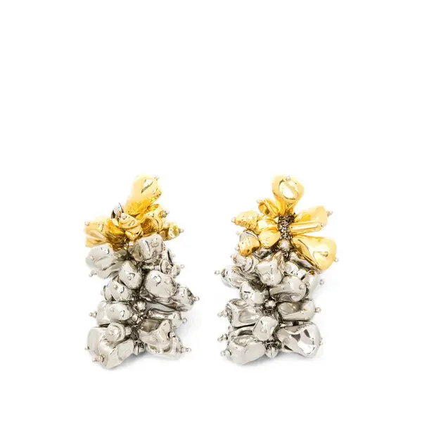 Dries Van Noten Tone Earrings With Gold-tone Accents - Silver