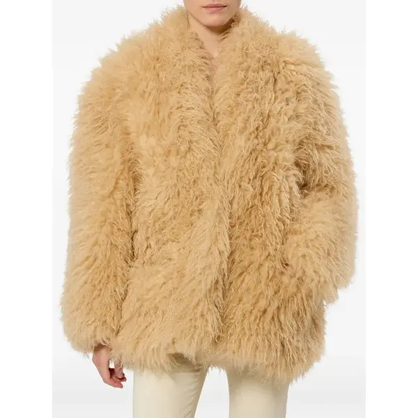 Isabel Marant Étoile Single Breasted Faux Fur Coat - Cream