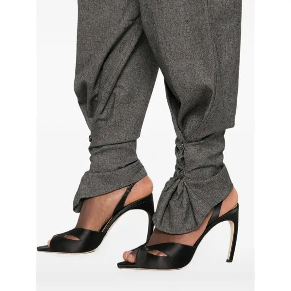 Andamane The Attico Tapered Trousers With Buttoned Cuffs - Gray