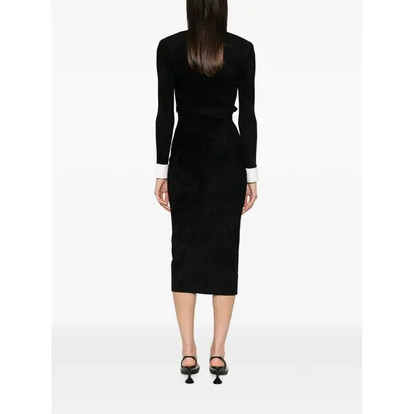 SELF-PORTRAIT Belted Button-up Midi Dress