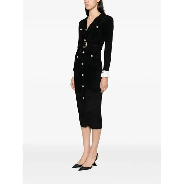 SELF-PORTRAIT Belted Button-up Midi Dress