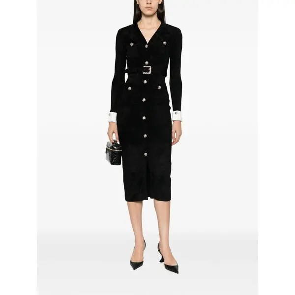 SELF-PORTRAIT Belted Button-up Midi Dress