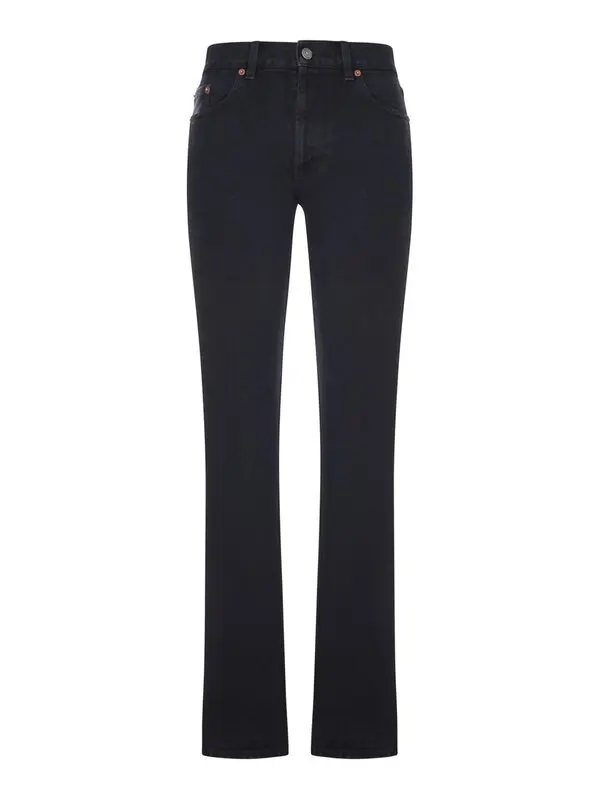 Saint Laurent Straight Jeans In Authentic Denim