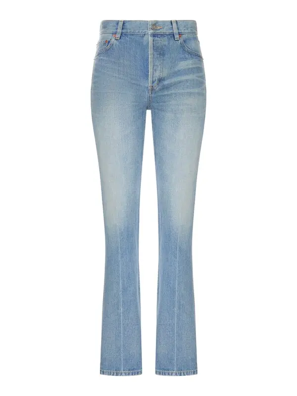 Saint Laurent Straight Leg Jeans In Authentic Denim