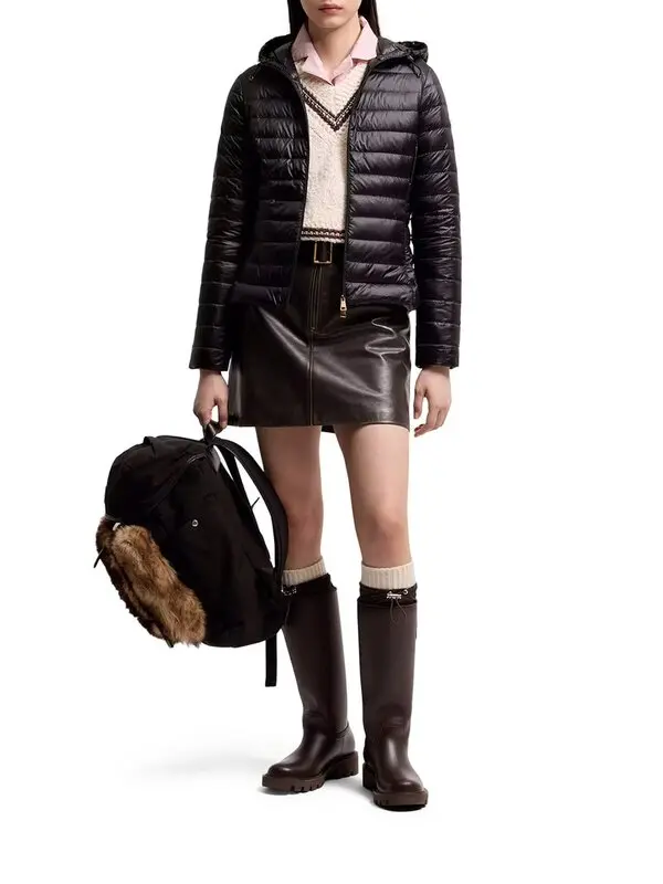 Moncler Igel Hood Short Down Jacket In Recycled Longue Saison