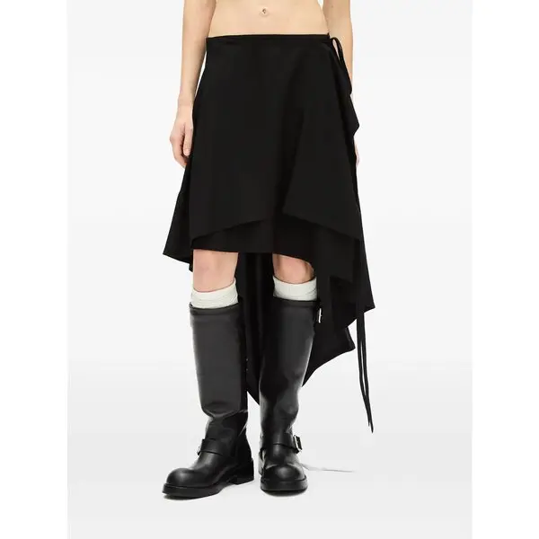 ANN DEMEULEMEESTER Asymmetric Draped Skirt - Black