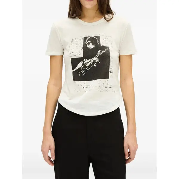 ANN DEMEULEMEESTER Graphic Print Cotton T-shirt - White