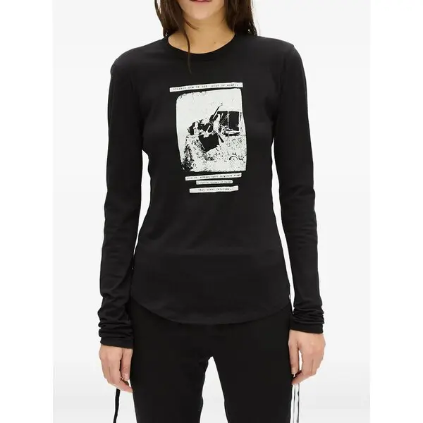 ANN DEMEULEMEESTER Cotton Graphic Print Long Sleeve Top