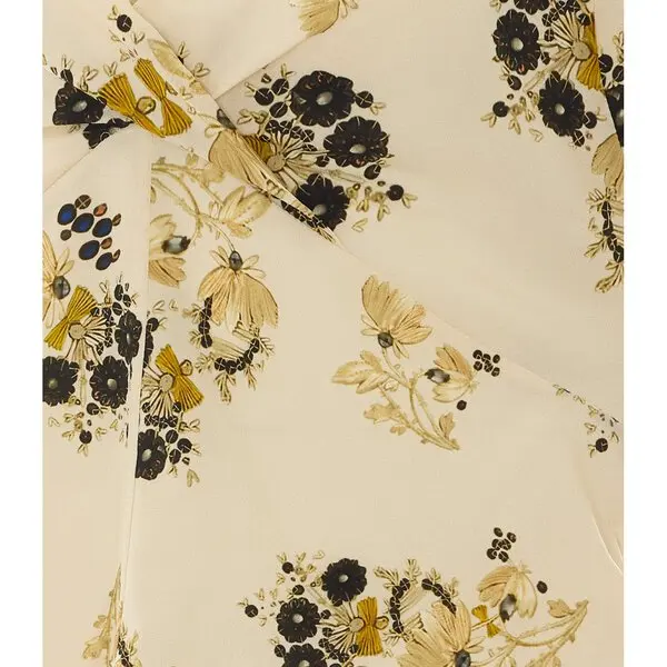 Isabel Marant Étoile Floral Print Silk V-neck Short-sleeve Top - White