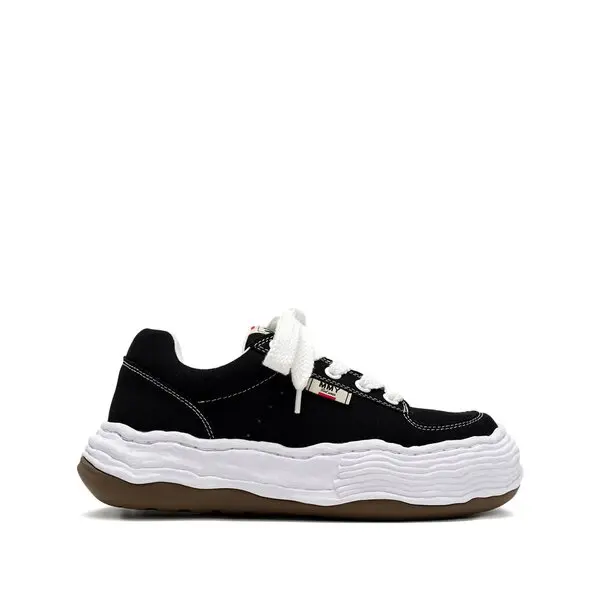 Mihara Yasuhiro Cotton Canvas Lace-up Low Top Sneakers - Black