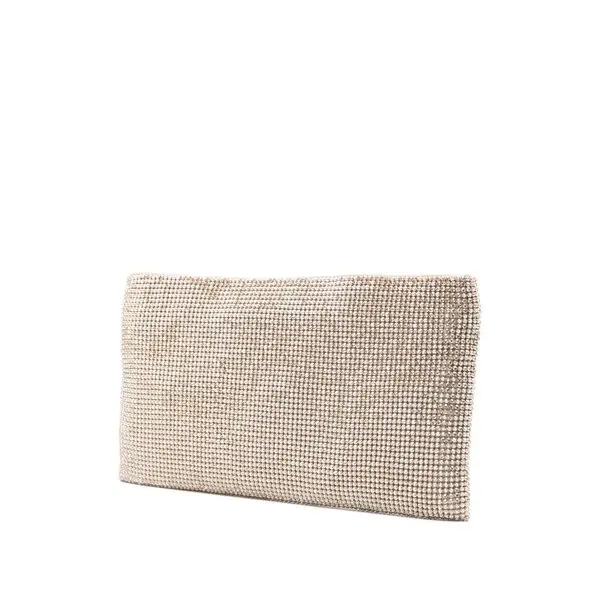 Benedetta Bruzziches Embellished Mesh Clutch Bag - Gold