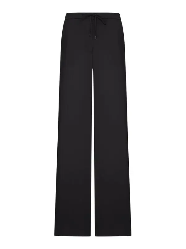Max Mara Lightweight Wool Canvas Wide-leg Trousers - Black