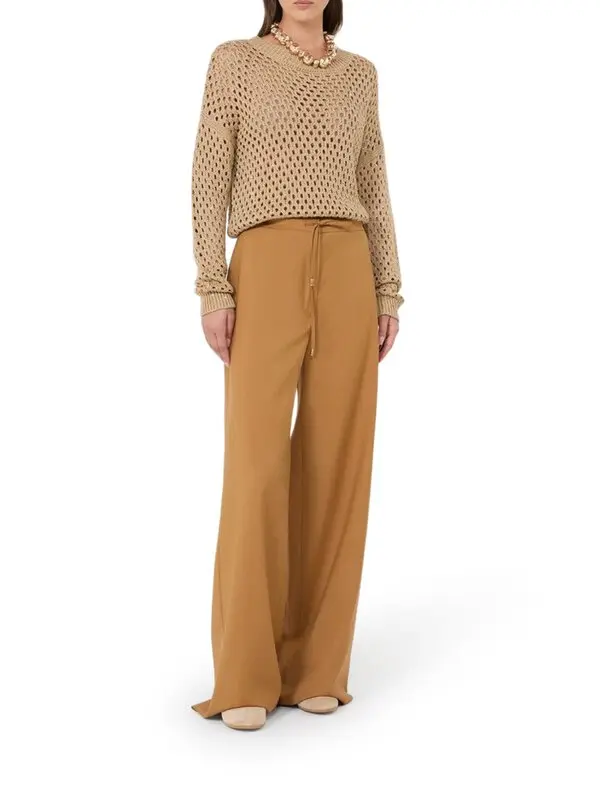 Max Mara Lightweight Wool Canvas Wide-leg Trousers