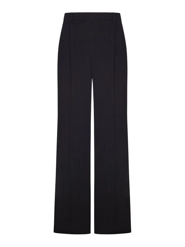 Saint Laurent Fluid Trousers In Striped Crepe