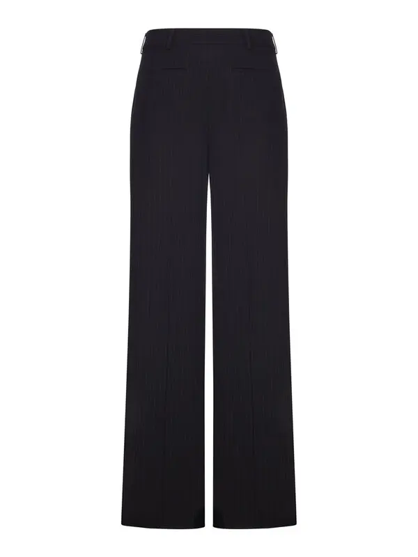 Saint Laurent Fluid Trousers In Striped Crepe