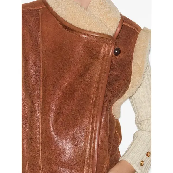 Isabel Marant Étoile Sleeveless Fur-trimmed Leather Vest