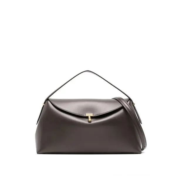 TOTEME Calf Leather Shoulder Bag With T-lock Fastening - Brown