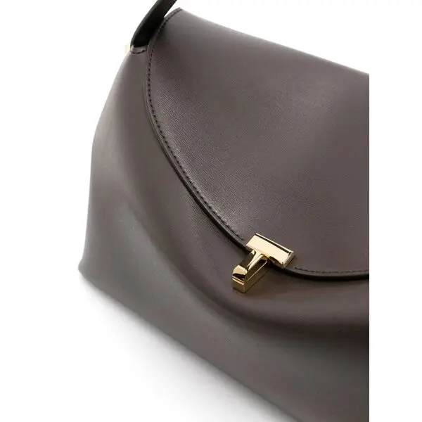 TOTEME Calf Leather Shoulder Bag With T-lock Fastening - Brown