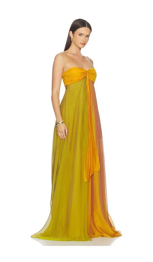 Retrofete Lunaria Chiffon Dress In Yellow