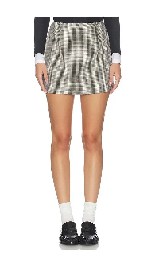 Rag & Bone Piper Wool Skirt In Black & White