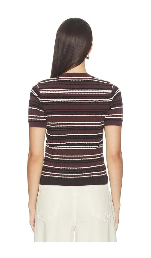 Rag & Bone Karina Stripe Short Sleeve In Brown