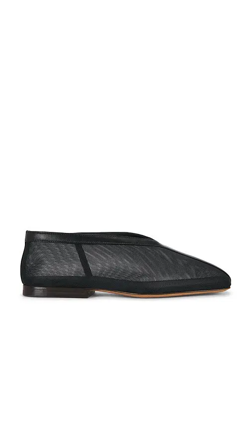 MANSUR GAVRIEL Contorno Square V Mesh And Leather Flats