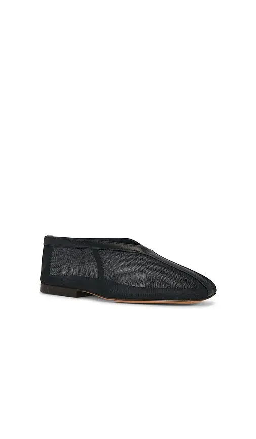 MANSUR GAVRIEL Contorno Square V Mesh And Leather Flats