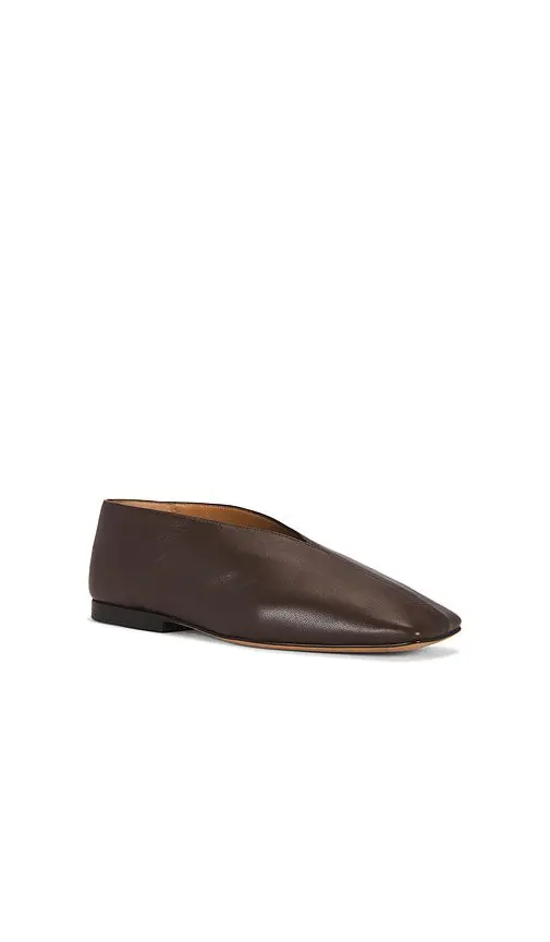 MANSUR GAVRIEL Square Soft V Flat In Brown