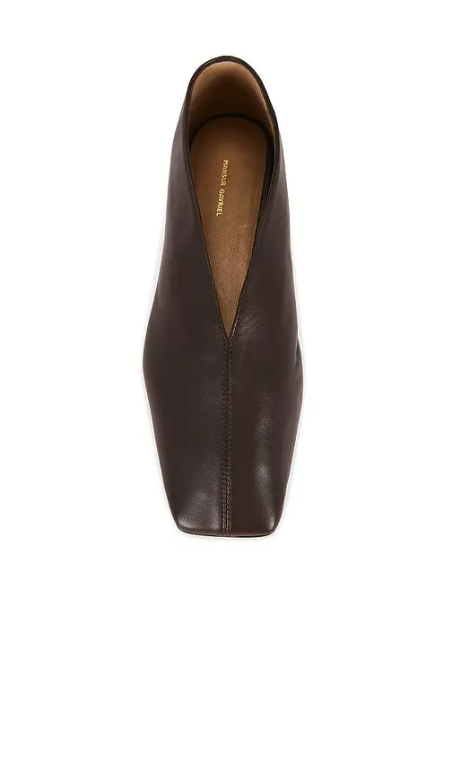 MANSUR GAVRIEL Square Soft V Flat In Brown