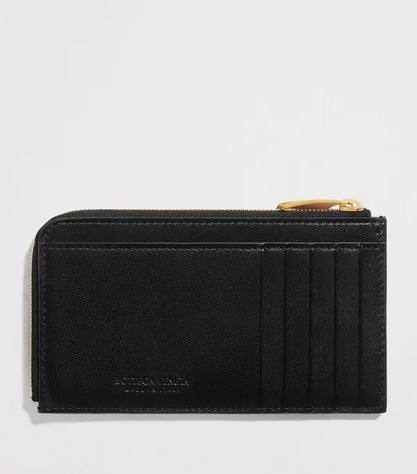 Bottega Veneta Leather Intrecciato L-zip Card Holder