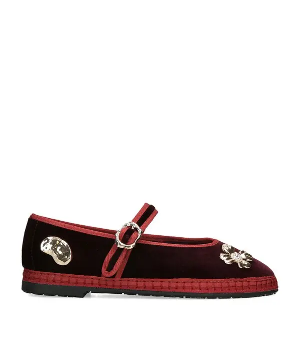 FLABELUS Velvet Mae Pierre Mary Jane Flats