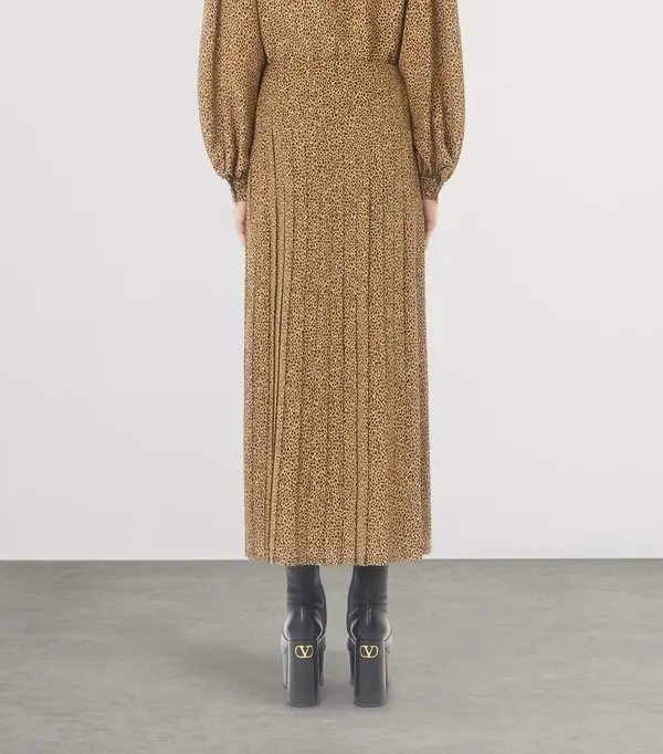 Valentino Garavani Silk Pleated Maxi Skirt