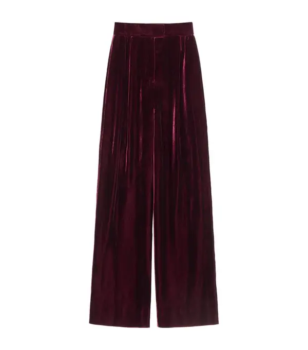 Valentino Garavani Velvet Wide-leg Trousers