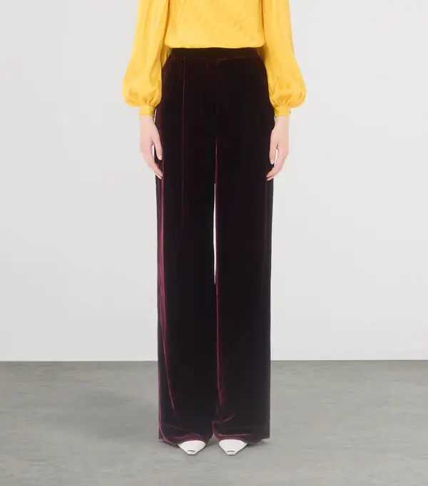 Valentino Garavani Velvet Wide-leg Trousers