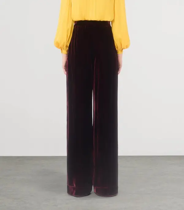 Valentino Garavani Velvet Wide-leg Trousers