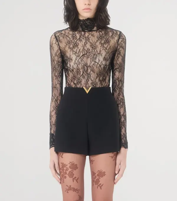 Valentino Garavani Lace High-neck Bodysuit