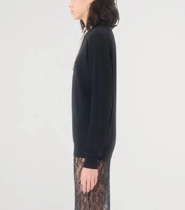 Valentino Garavani Virgin Wool Embellished High Neck Sweater