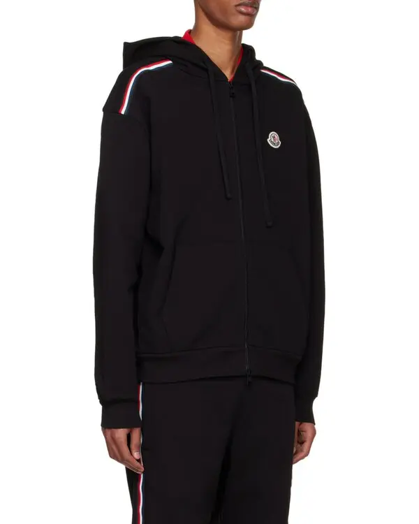 Moncler Tricolour Accent Zip-up Hoodie