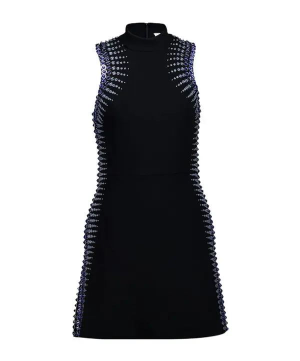 Casablanca Embellished Sleeveless Mini Dress - Black