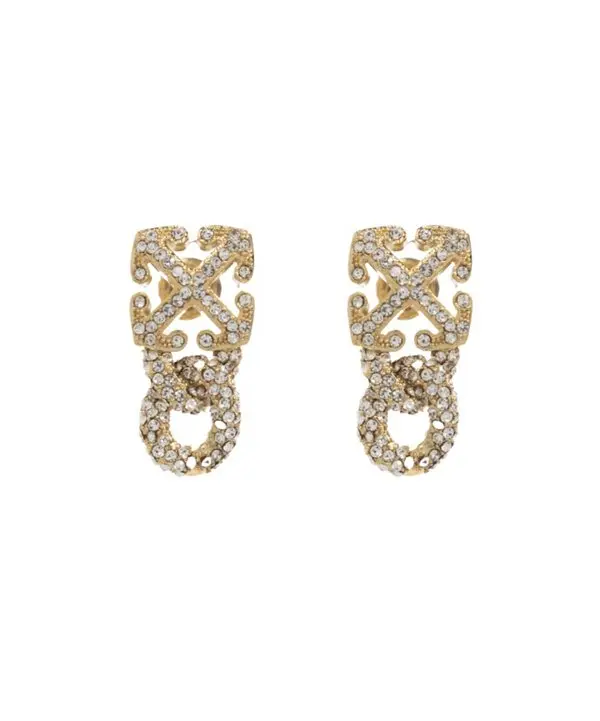 Off-White Arrow Motif Embellished Earrings