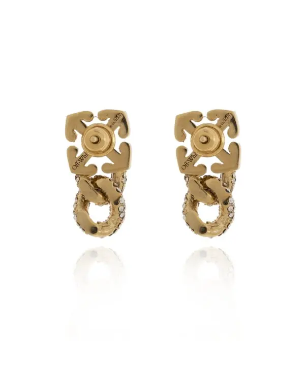 Off-White Arrow Motif Embellished Earrings