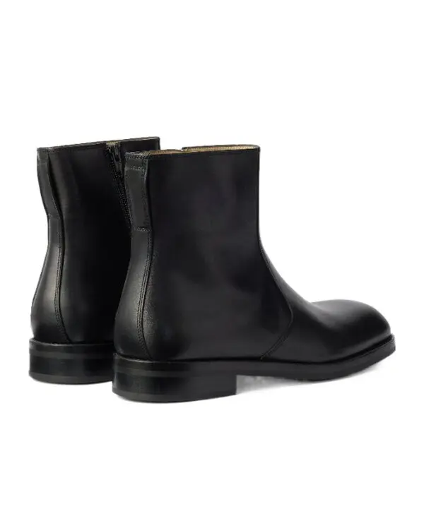 LEMAIRE Zipped Ankle Boots In Shiny Leather