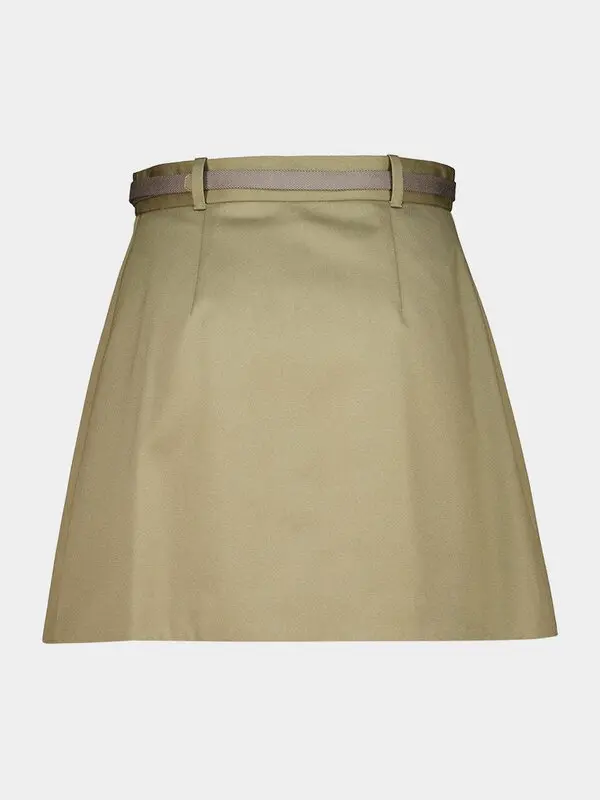 Prada Belted Zip-up Mini Skirt - Clay Ash