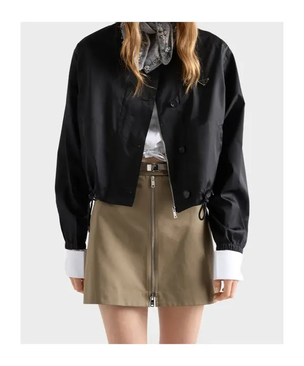 Prada Belted Zip-up Mini Skirt - Clay Ash