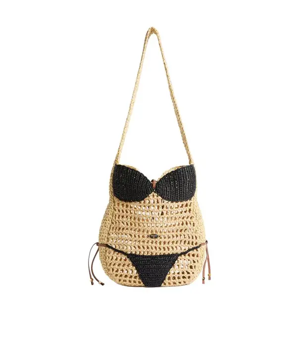 Emilio Pucci Open Weave Bikini Motif Tote Bag