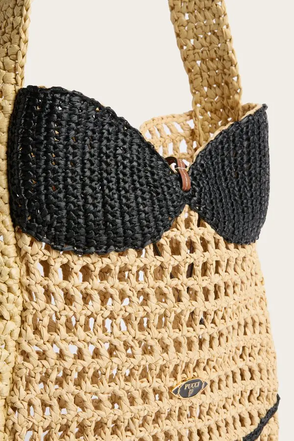 Emilio Pucci Open Weave Bikini Motif Tote Bag