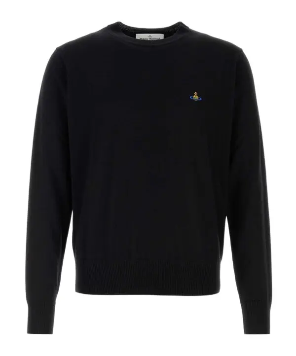 VIVIENNE WESTWOOD Alex Round Neck Knitted Sweater - Black