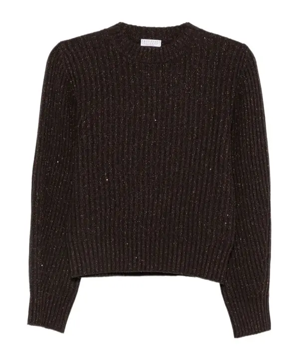 Brunello Cucinelli Ribbed Knitwear With Sequin Embellishments - No