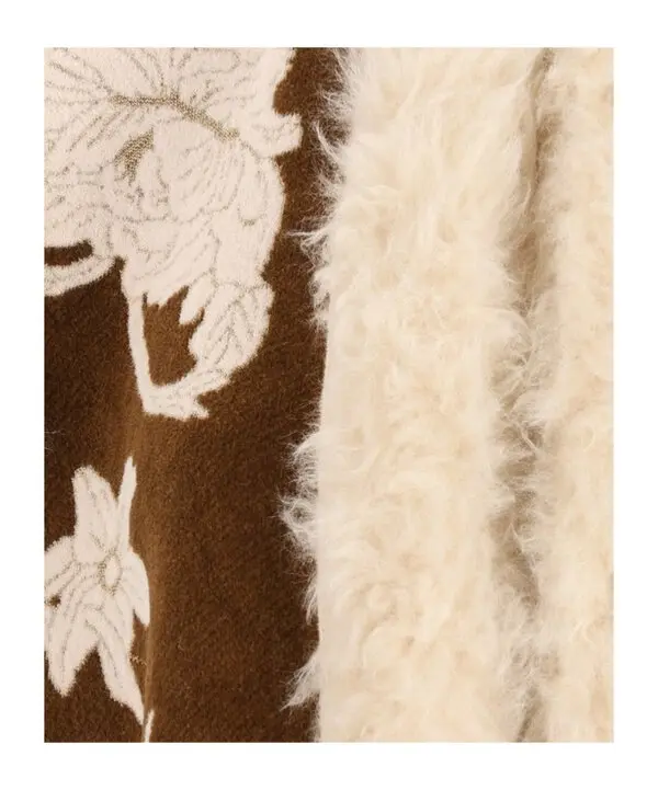 FORTE_FORTE Lotus Jacquard Faux Fur Vest - Multi-color